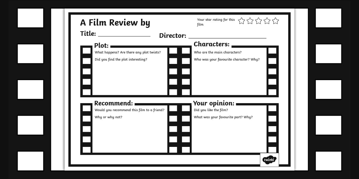Film Review Writing Worksheet | English Resources | Twinkl