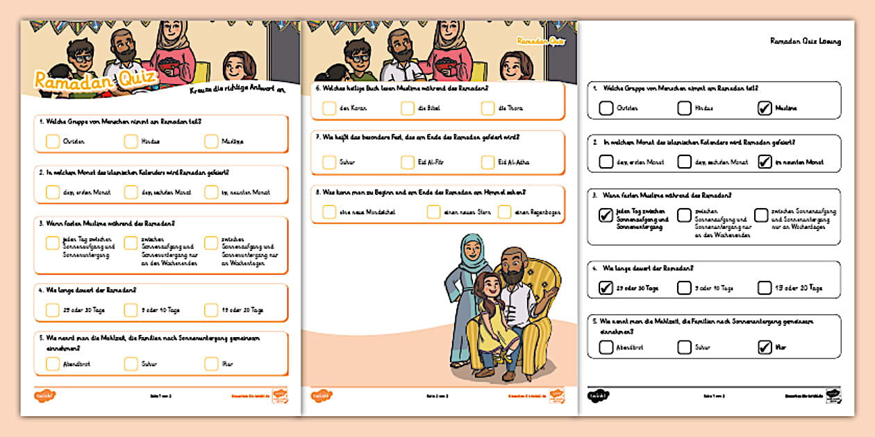 Ramadan - Quiz (teacher made) - Twinkl