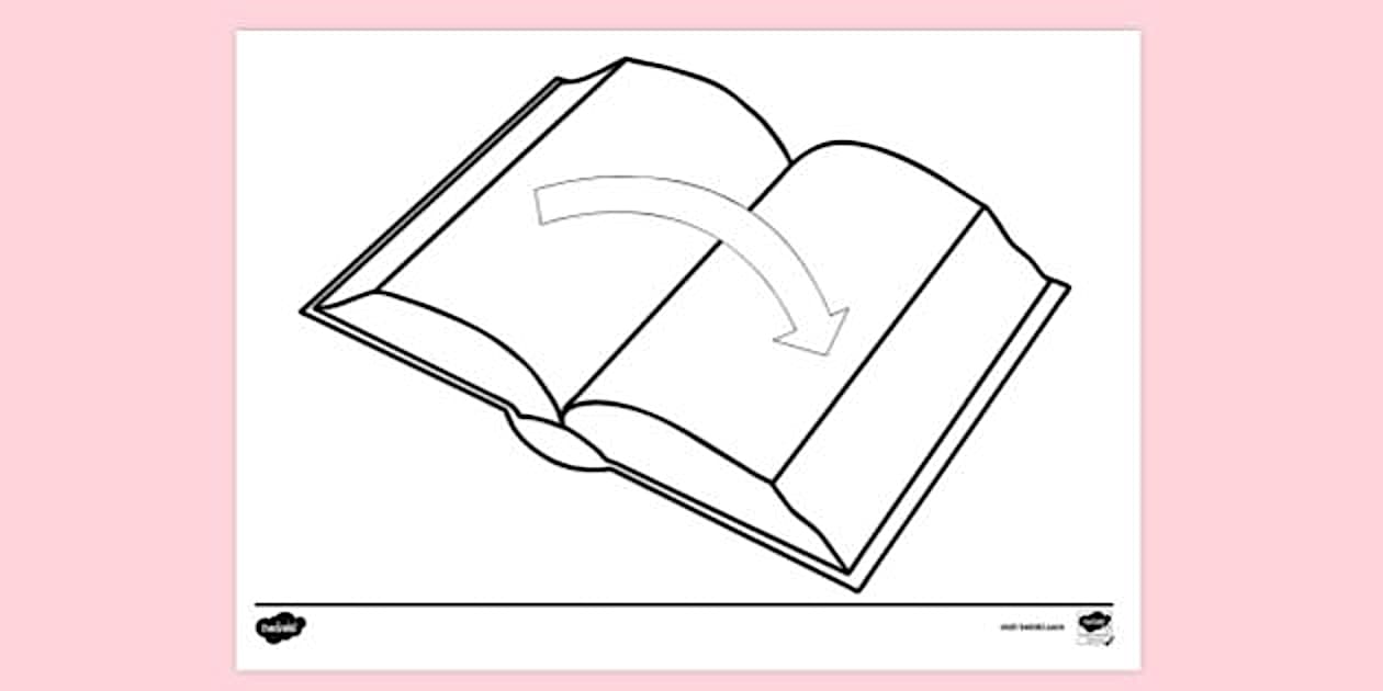 Book With Arrow Pointing Colouring | Colouring Sheets