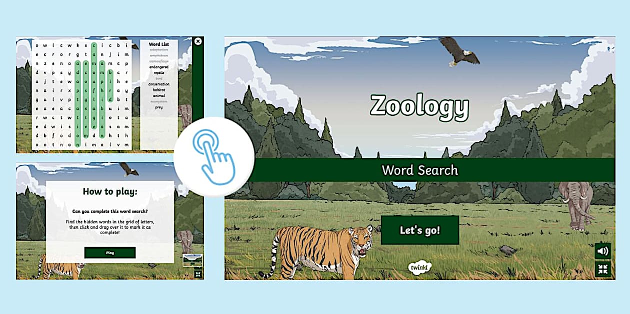 Zoology Interactive Word Search (teacher made) - Twinkl