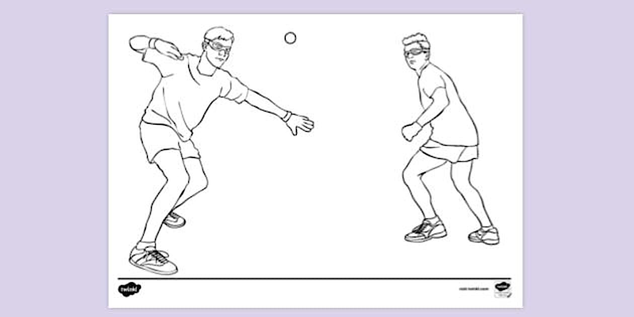 Handball No Background Colouring Sheet | Colouring - Twinkl