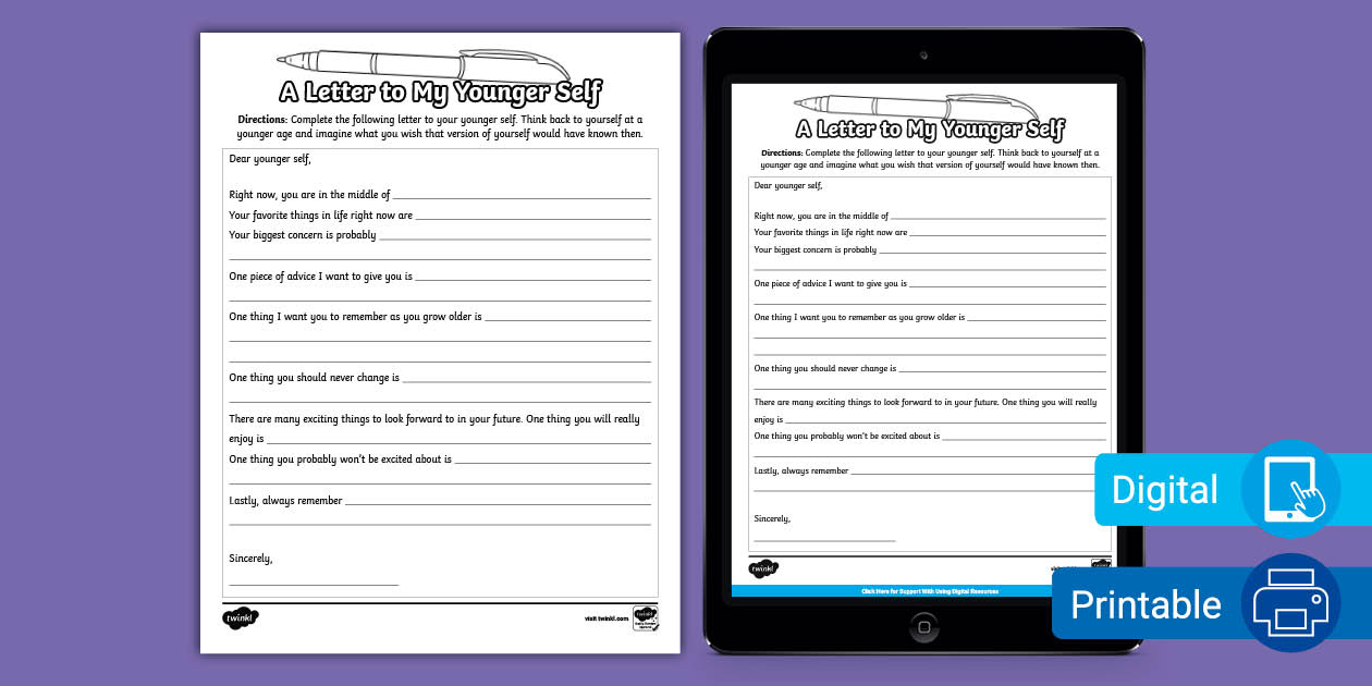 Writing a Letter to Your Younger Self Activity | Twinkl USA