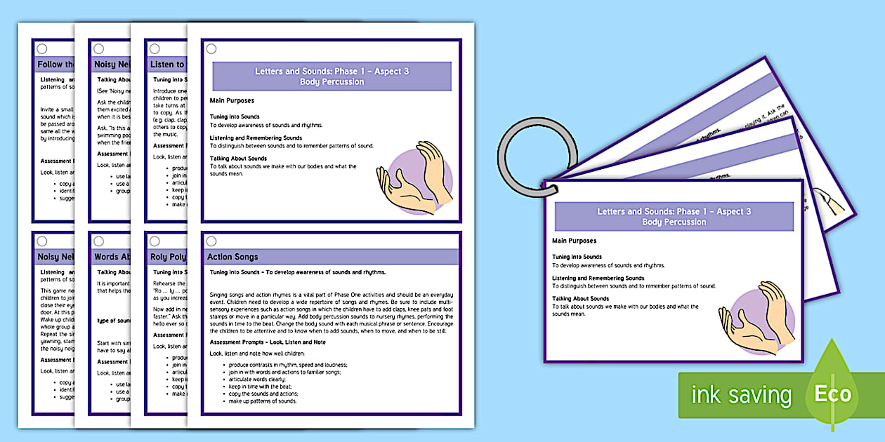 Black and White Phase 1 Phonics: Aspect 3 Activity Cards
