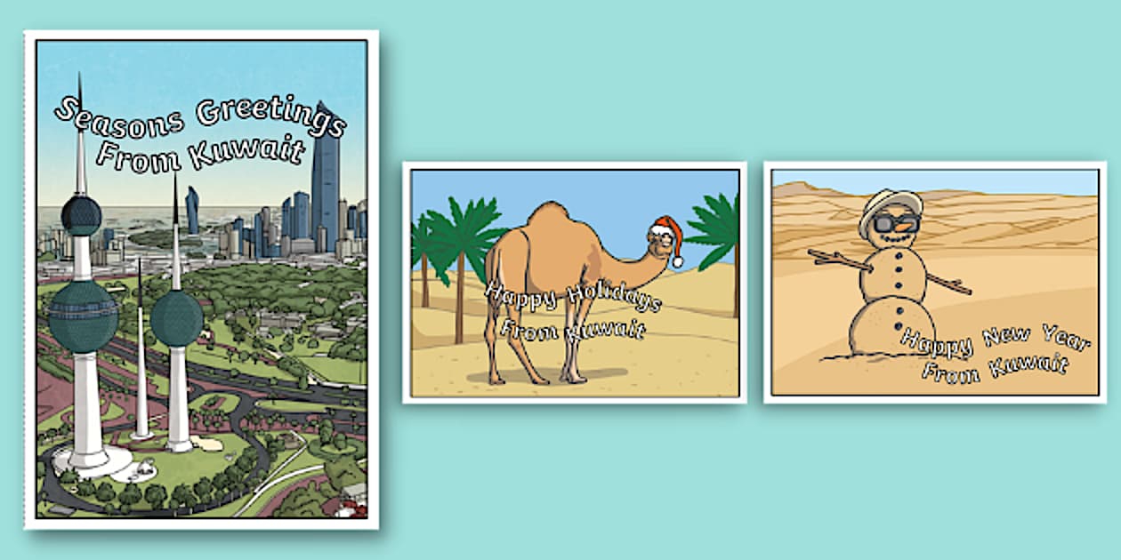 Kuwait themed Holiday Greetings Cards (teacher made)