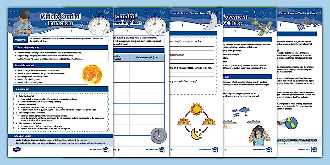 STEM Outdoors: Mobile Sundial (Teacher-Made) - Twinkl