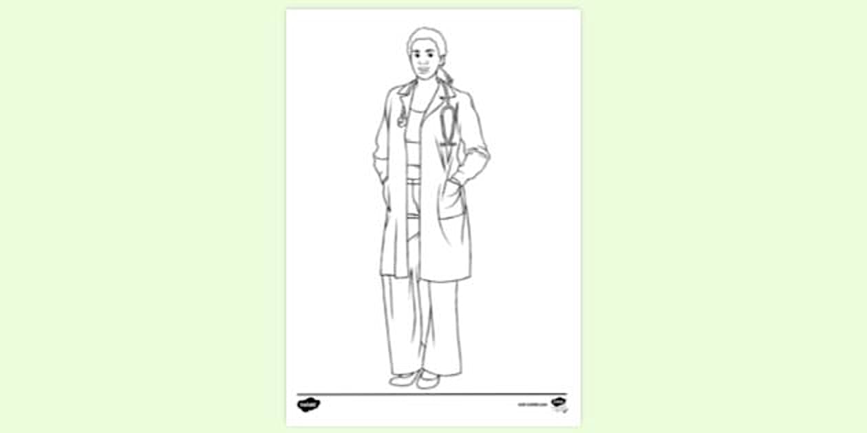 Female Doctor Colouring Sheet (teacher made) - Twinkl