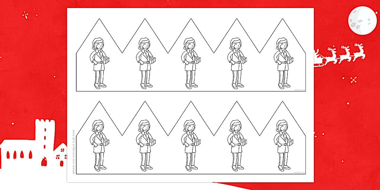 Mrs Claus Party Hat Template Activity