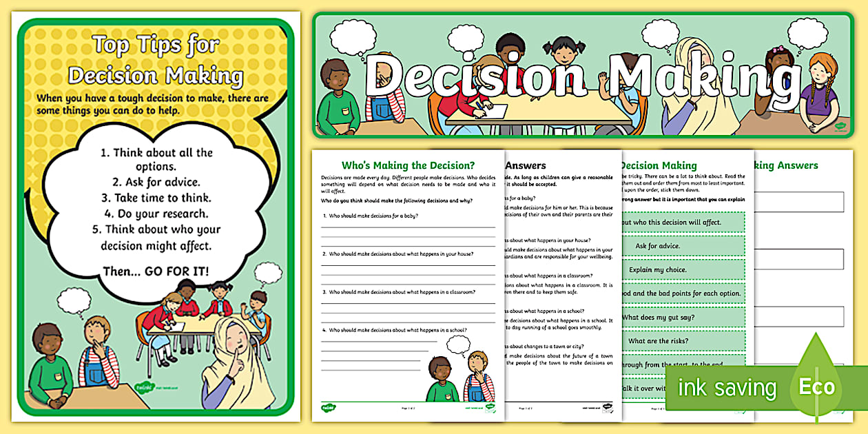 Decision Making First Level Resource Pack (Teacher-Made)