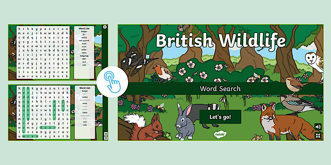 British Wildlife Interactive Word Search (Teacher-Made)
