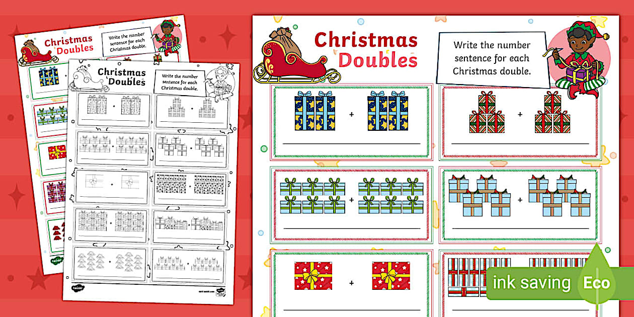 👉 Christmas-Themed Doubling Activity Sheet (Teacher-Made)