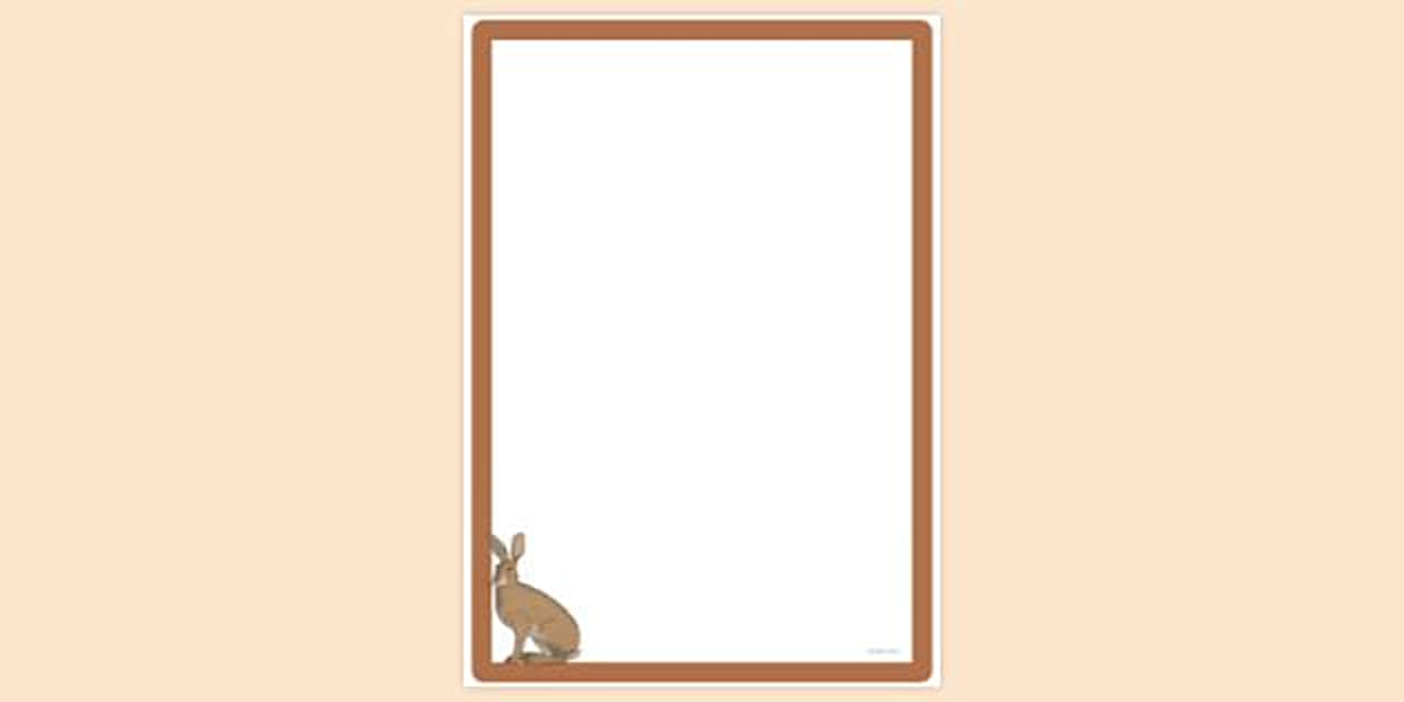Simple Blank Irish Hare Page Border | Page Borders | Twinkl