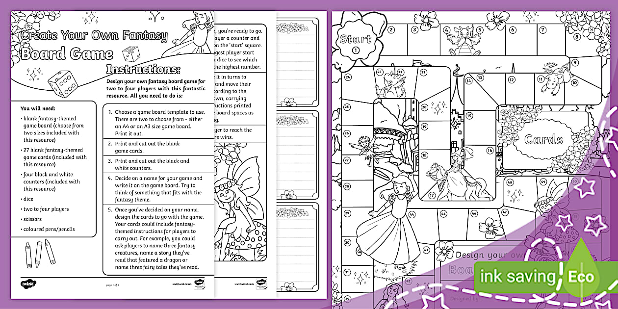 Create Your Own Fantasy Board Game (teacher made) - Twinkl