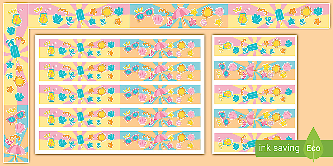 Summer Vibes Display Border (teacher made) - Twinkl