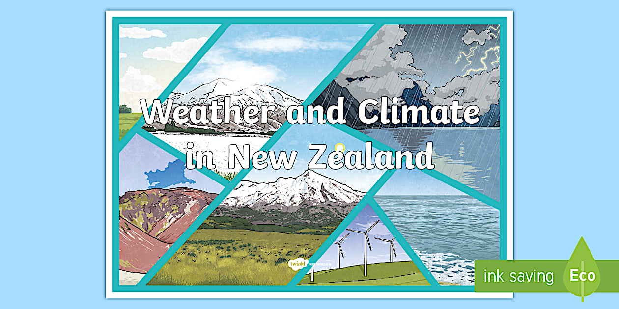 Weather and Climate in New Zealand Display Poster - Twinkl