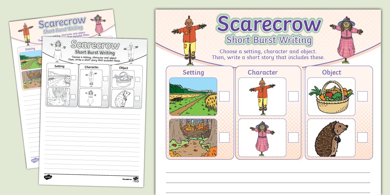 Scarecrow Short Burst Writing Template (teacher made)