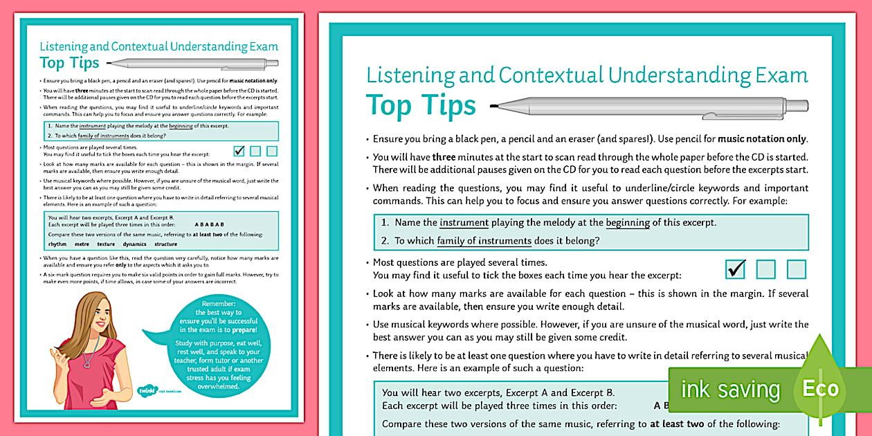 Listening and Contextual Understanding Exam Top Tips
