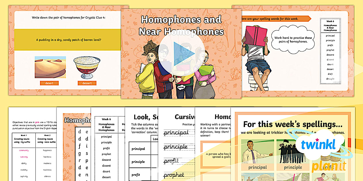 PlanIt Y5 Term 2A W6: Homophones and Near Homophones Spelling Pack