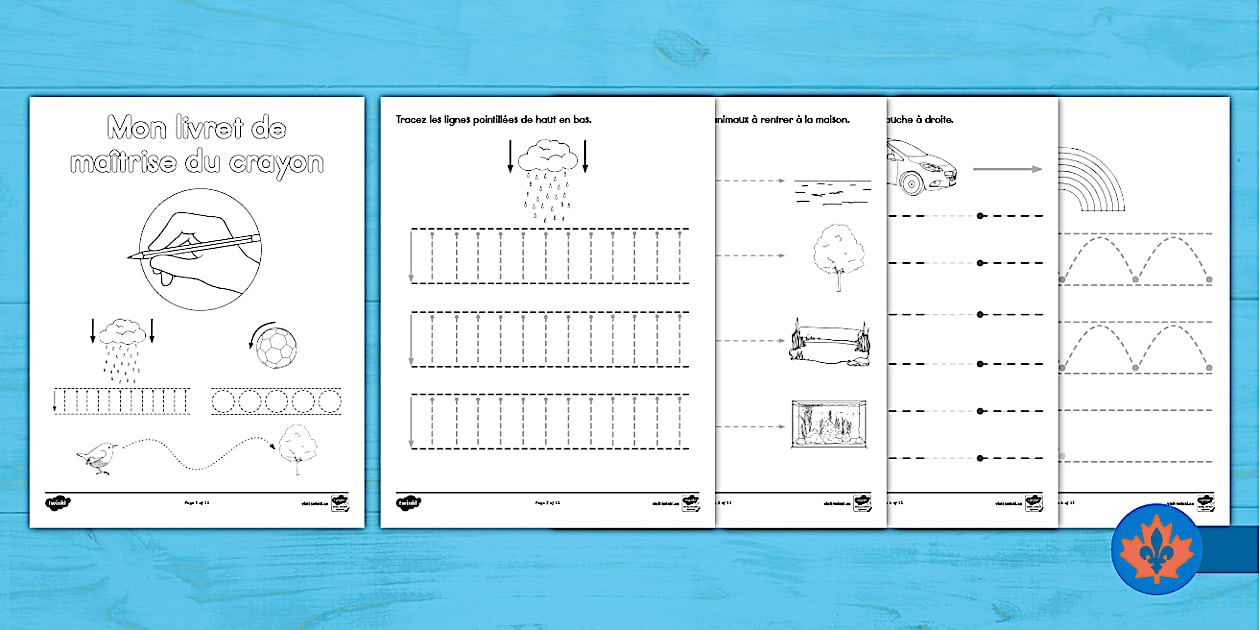 Pencil Control Activity Booklet French