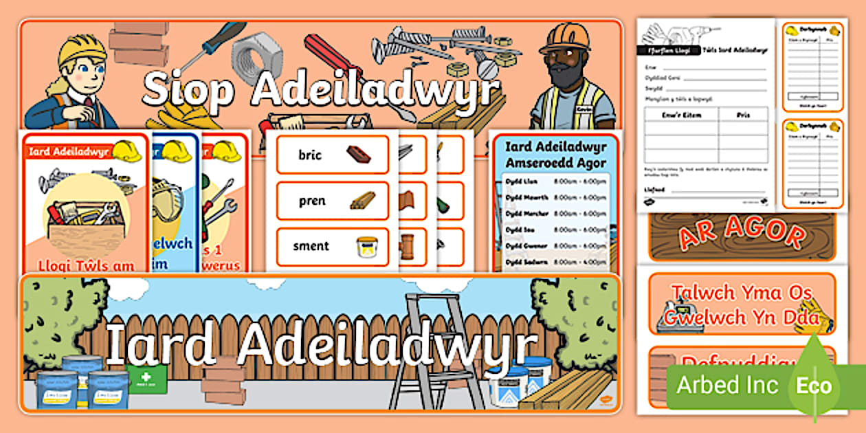 Pecyn Chwarae Rôl Iard Adeiladwyr (teacher made) - Twinkl