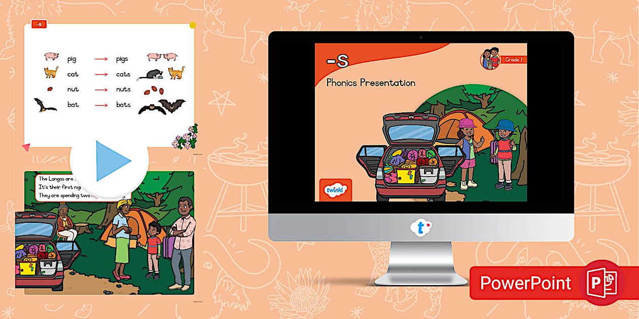 Grade 1 Phonics: -s: PowerPoint Presentation (teacher made)