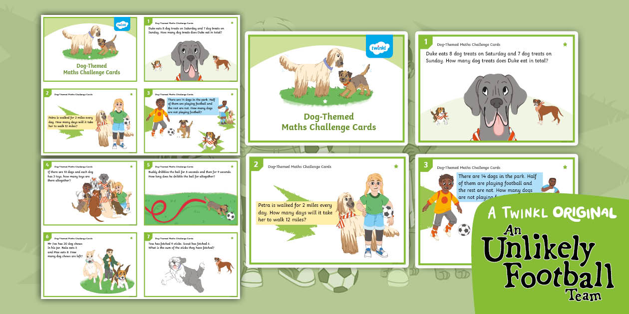 👉 Dog-Themed Year 2 Differentiated Maths Challenge Cards