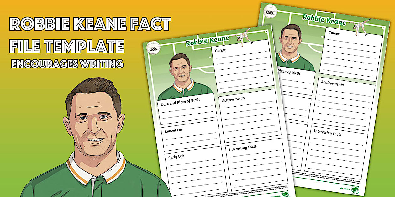 Robbie Keane Fact File Template - Twinkl Ireland