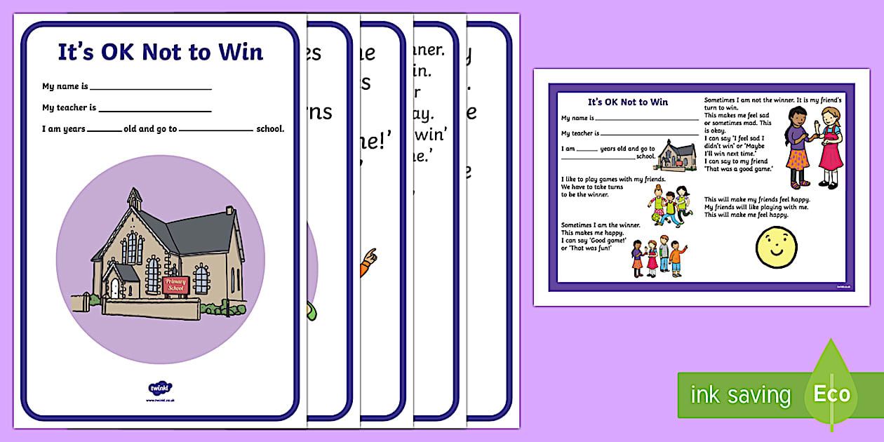 Social Story for Not Always Winning - Losing Social Story