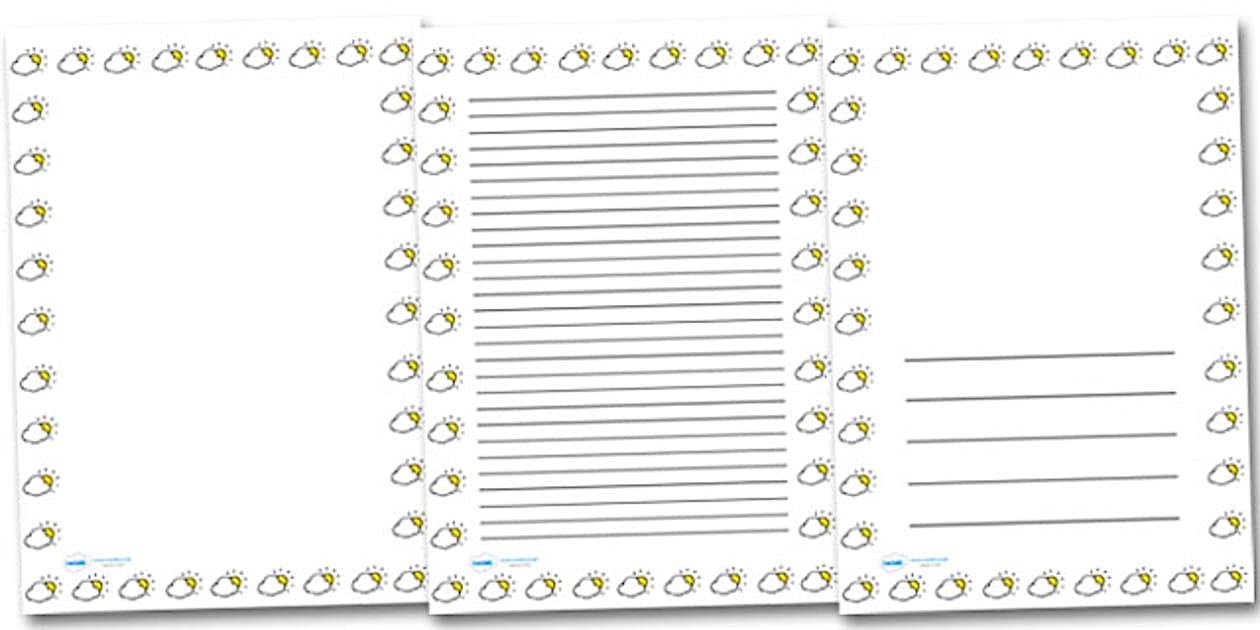 Cloudy Sun Portrait Page Borders- Portrait Page Borders