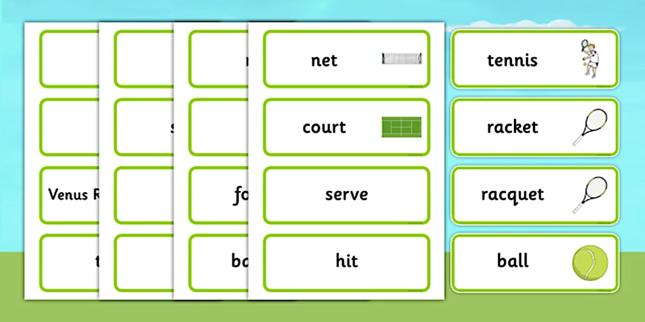 Editable Wimbledon Word Cards (teacher made) - Twinkl