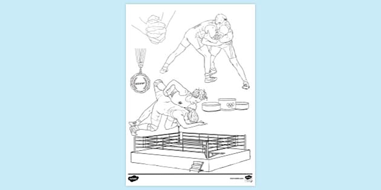 Wrestling Colouring Pages to Print| Colouring Sheets