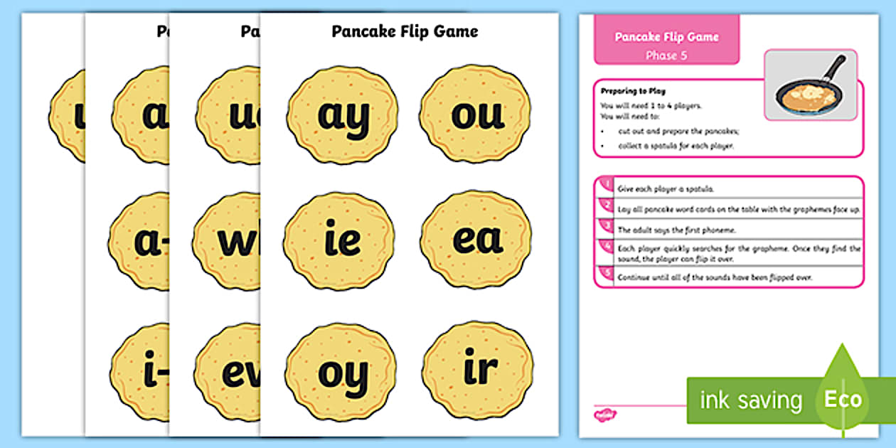 Phase 5 Phonics Pancake Flip Game - Twinkl