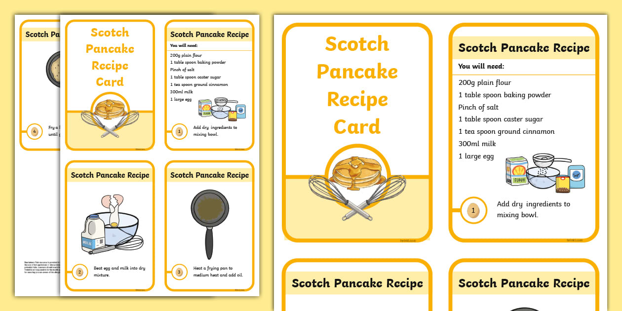 Scotland Scotch Pancake Recipe Card (teacher made) - Twinkl