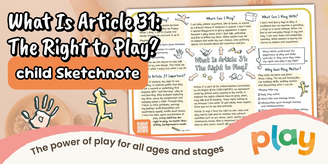 What Is Article 31: The Right to Play? Child Sketchnote