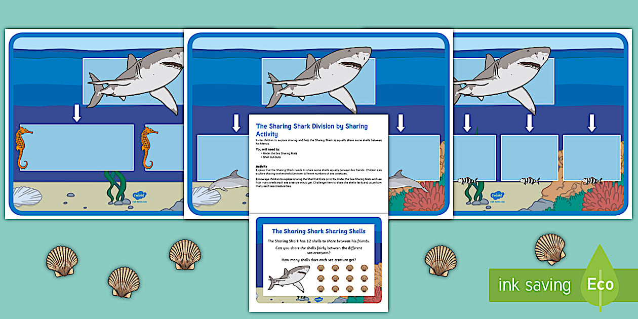The Sharing Shark Division by Sharing Activity - Twinkl