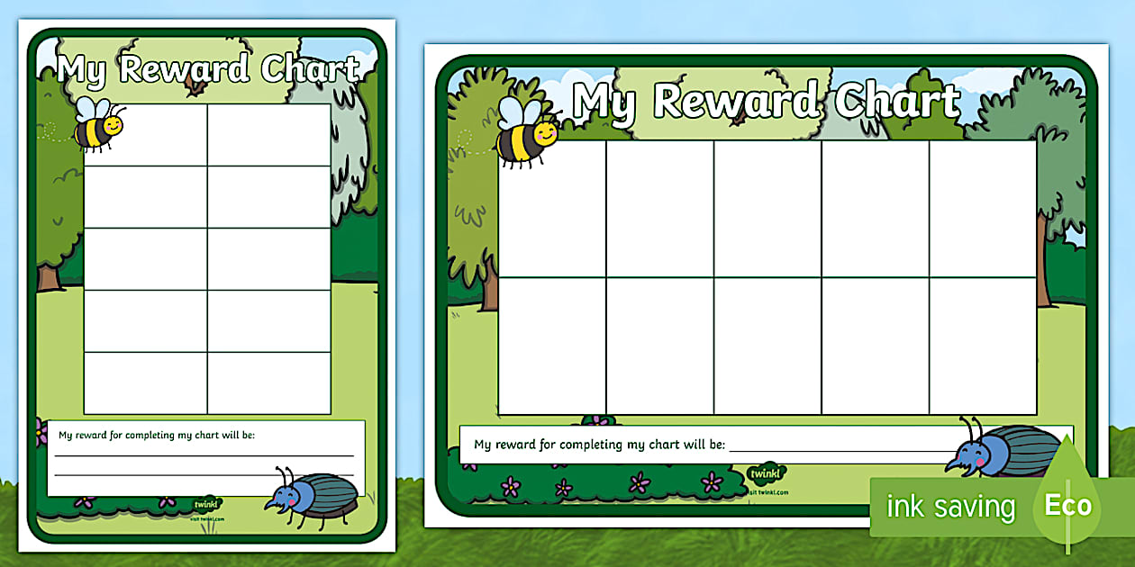 Minibeast Ten-Frame Sticker Reward Charts - Twinkl