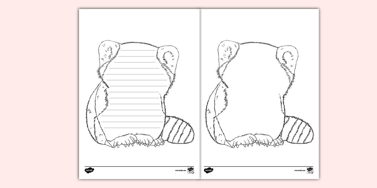 Red Panda Writing Template - Twinkl Templates (teacher made)