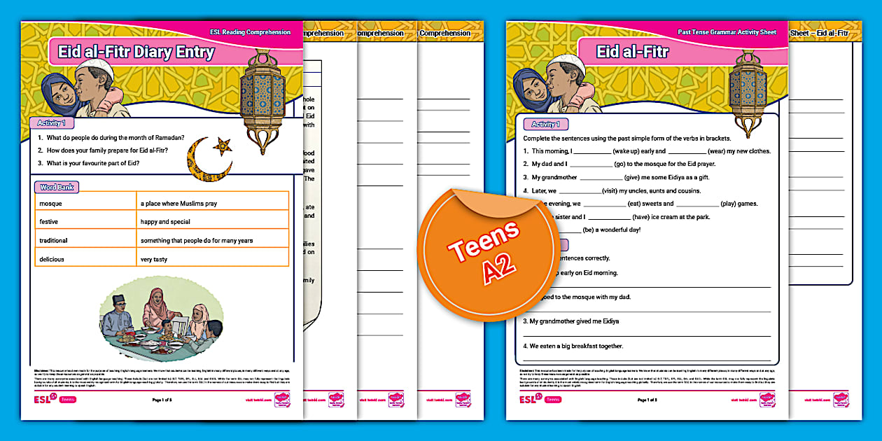 ESL Eid al-Fitr Activity Pack for Teens - Twinkl