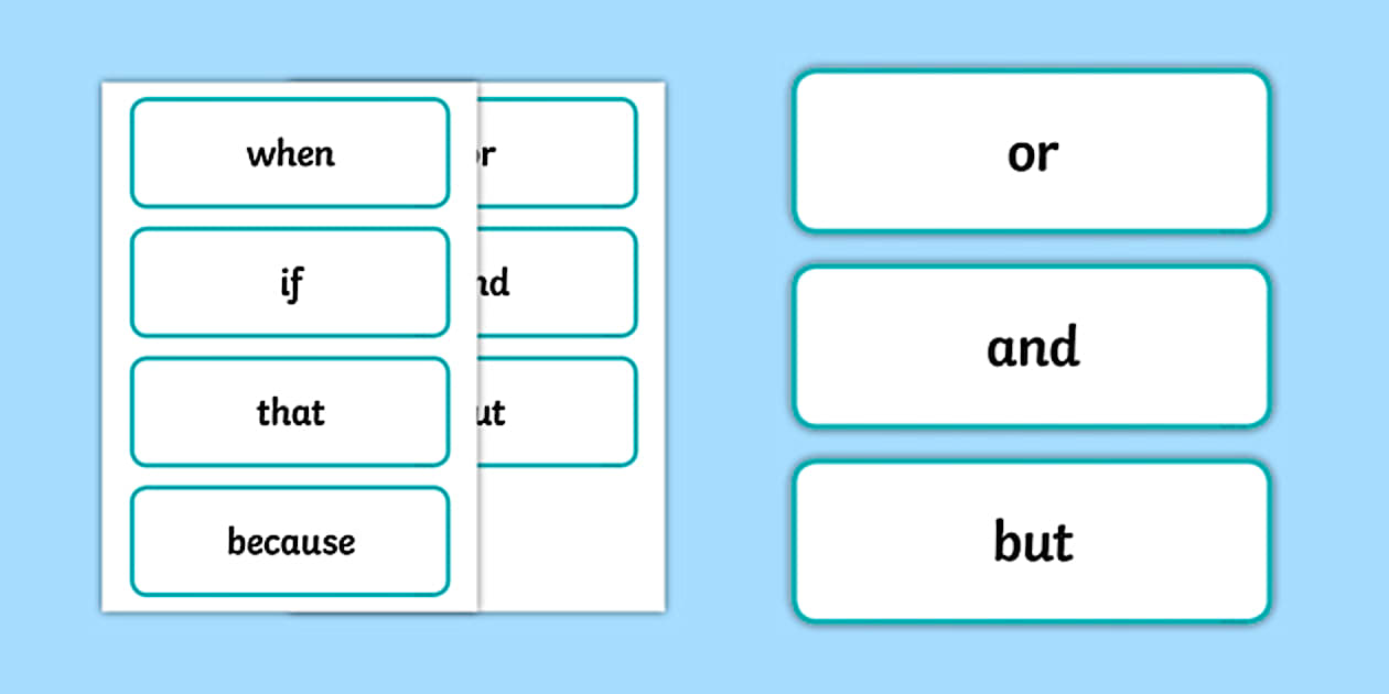Precursive Conjunction Word Cards & Connectives - Twinkl