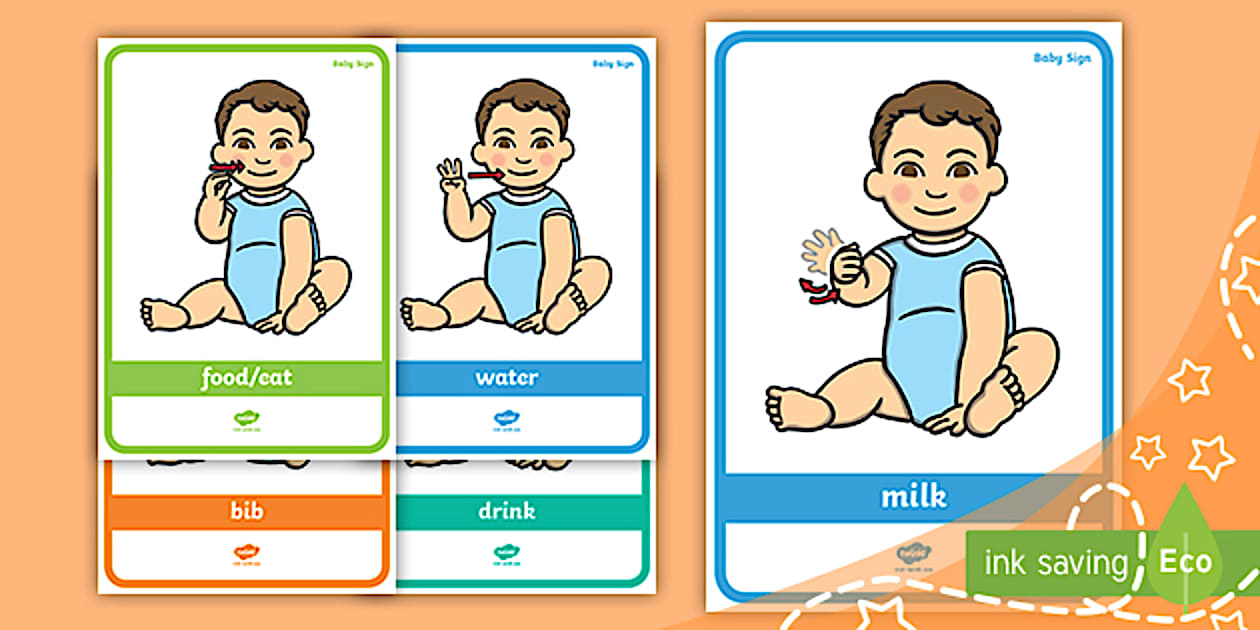 Baby Sign Language Poster Pack (Mealtime Signs) - Twinkl
