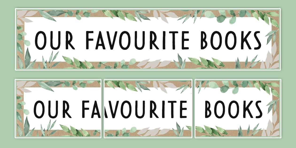 Muted Botanical Themed Our Favourite Books Display Banner