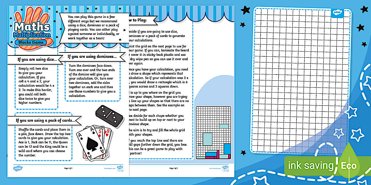 Maths Multiplication Blocks Game (teacher made) - Twinkl