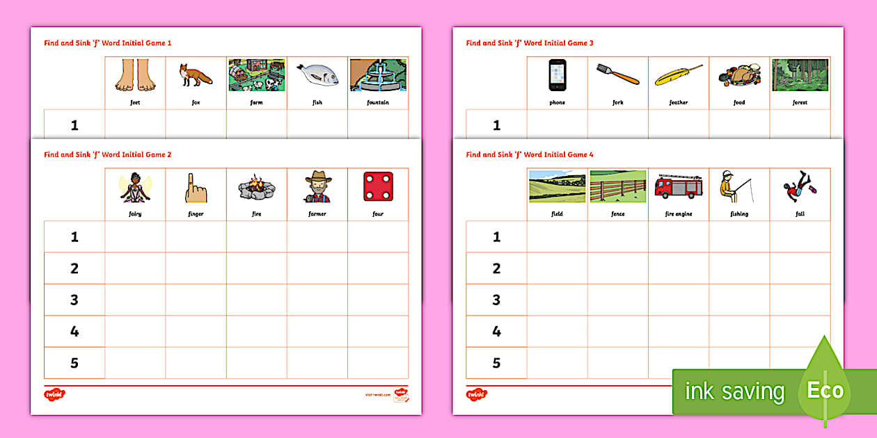 Find and Sink /f/ Initial Sound Game (teacher made) - Twinkl