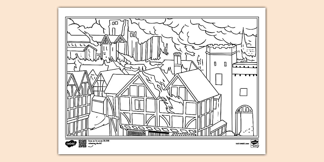 Great Fire of London Colouring Sheet – History Activities