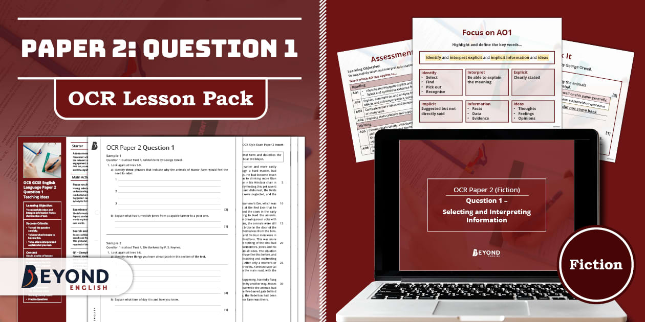 GCSE English Language OCR Paper 2 - Question 1 Lesson Pack