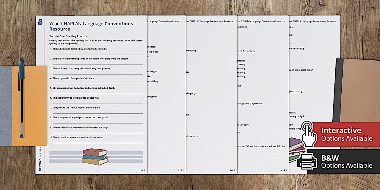 Year 7 NAPLAN Language Conventions Resource (teacher made)