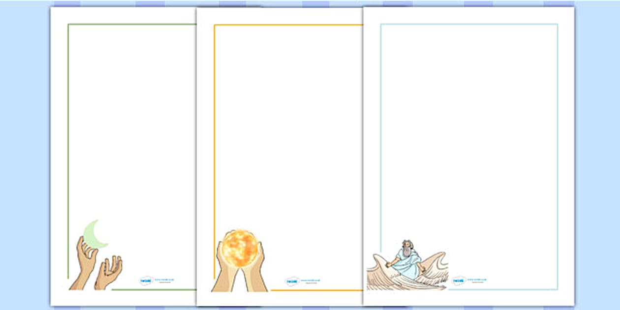 Editable Jewish/Christian Creation Story Page Borders