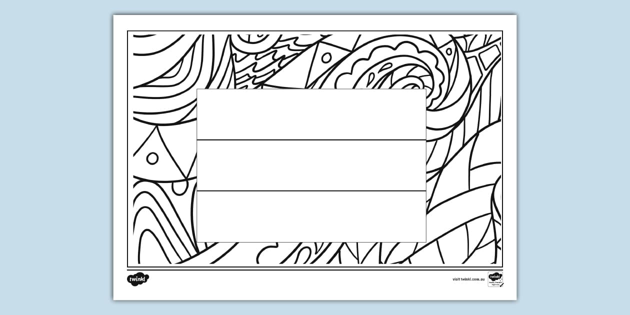 Netherlands Flag Mindfulness Colouring Sheet - Twinkl