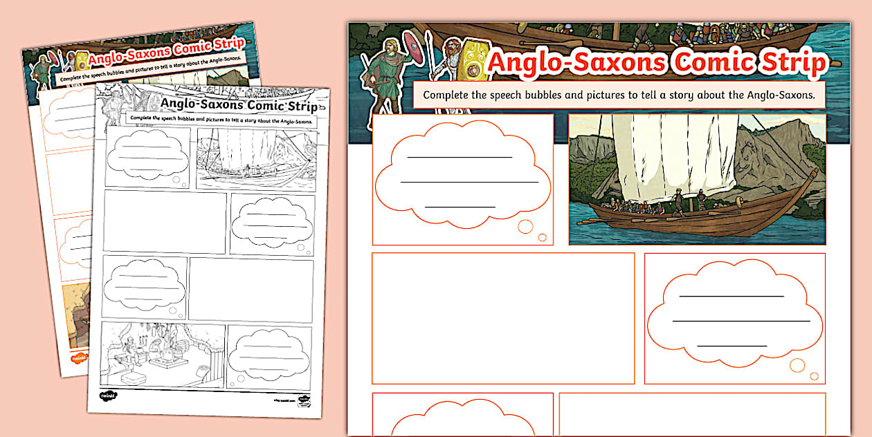 Anglo-Saxon Finish the Comic Strip Worksheet (teacher made)