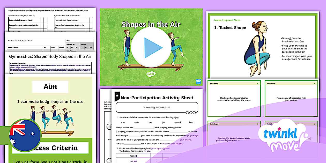 Move PE Year 3 Gymnastics Shape Lesson 2: Shapes in the Air