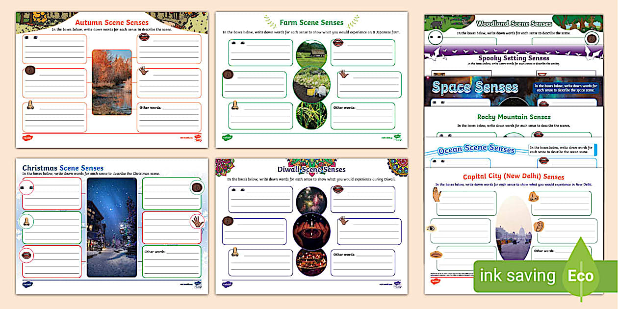 Setting Senses Mind Map Pack (teacher made) - Twinkl